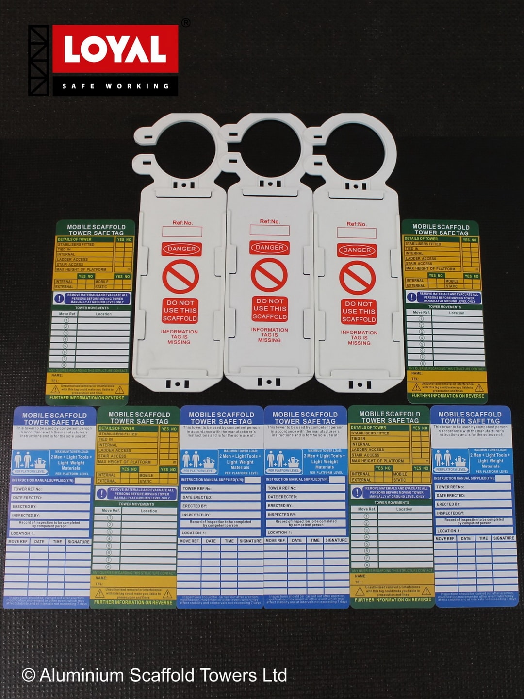 Scaffold Tags with 3 Holders and 8 Inserts - Aluminium Scaffold Towers ...