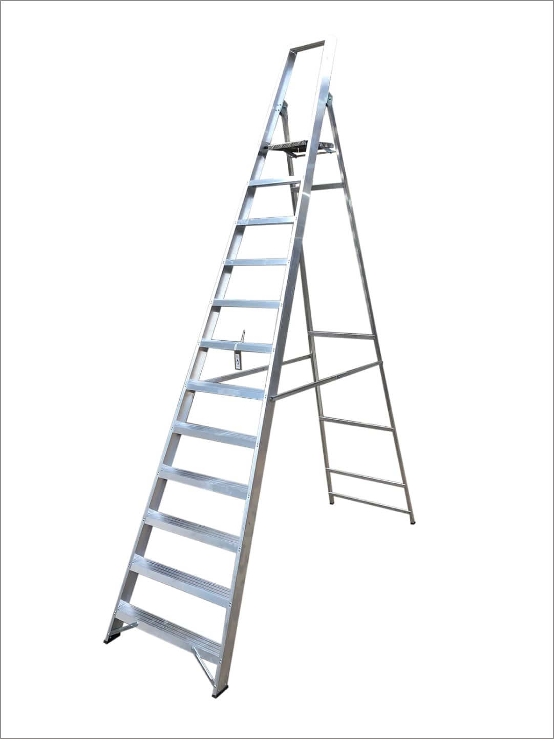4 Tread (Grey) Slim step with Handrail - Certified EN14183 - Aluminium ...
