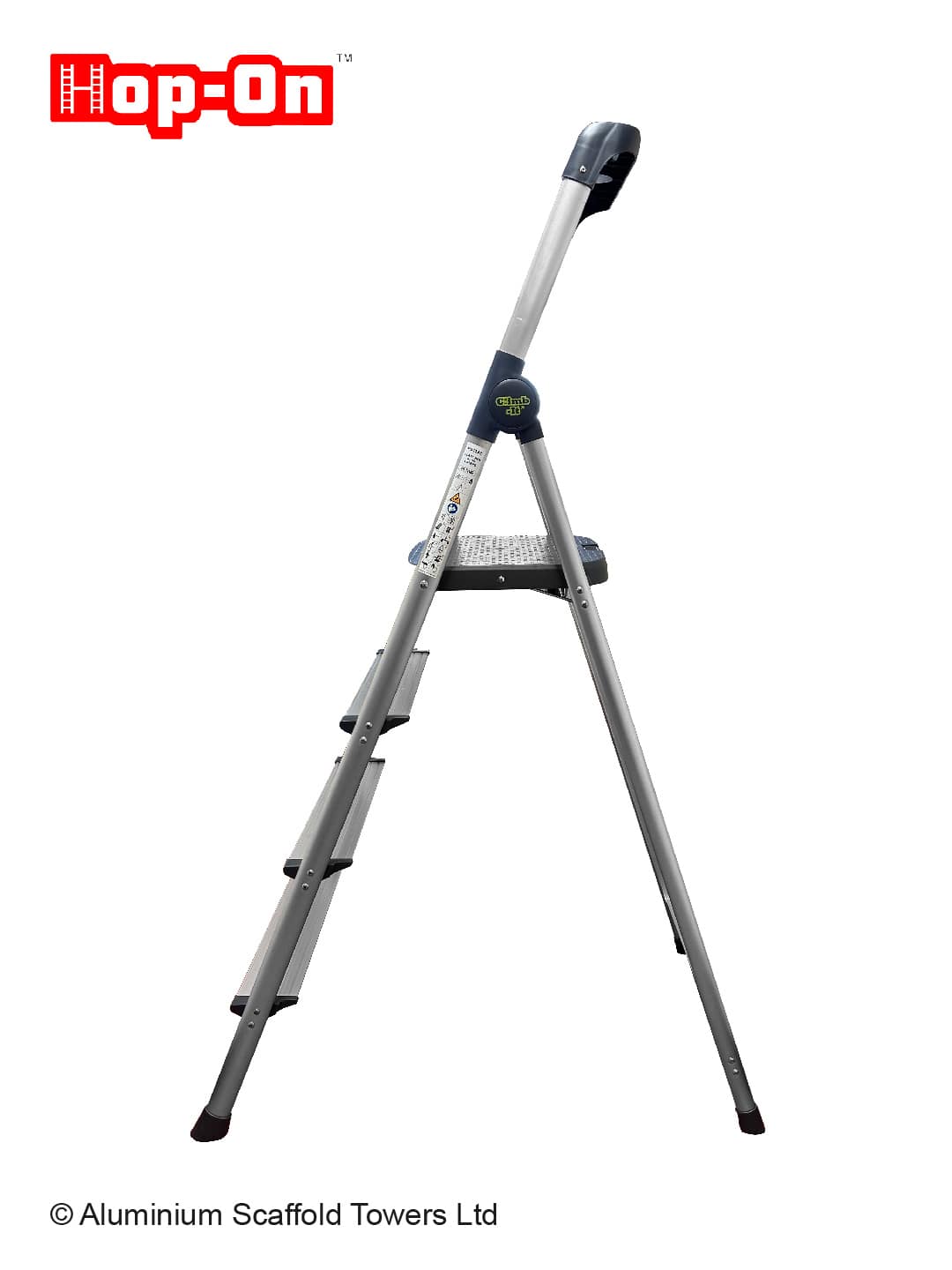 3 Tread (Light Blue) Slim Stool - Aluminium Scaffold Towers Limited